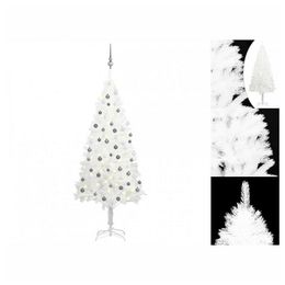vidaXL Künstlicher Weihnachtsbaum Künstlicher Weihnachtsbaum mit LEDs Kugeln Weiß 180 cm