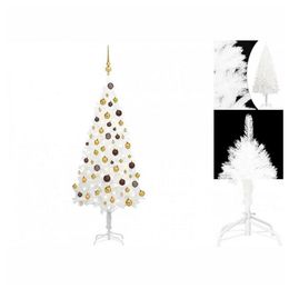 vidaXL Künstlicher Weihnachtsbaum Künstlicher Weihnachtsbaum mit LEDs Kugeln Weiß 120 cm