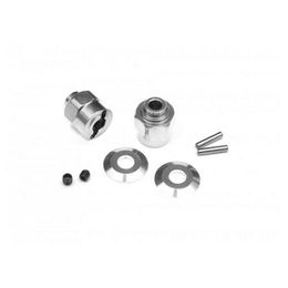 Boomracing Modellbausatz Aluminum Hex. Wheel Hub / 5mm wider Silver for Axial Wraith