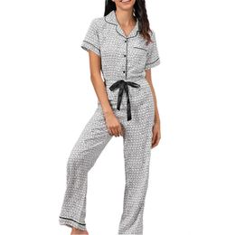 ZWY Pyjama Einfaches geometrisches Loungewear-Set für Frauen(2 tlg.