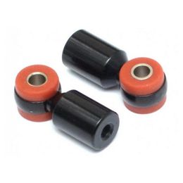 Boomracing Modellbausatz Heavy Duty Silibushing Stud Ball Rod Ends 16MM (2) Black M3 Threads