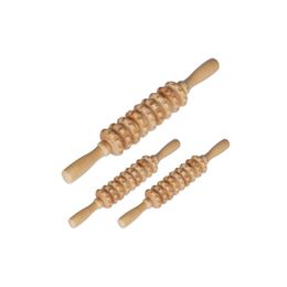 Relaxdays Massageroller 3 x Massage Roller aus Holz