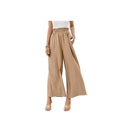 FIDDY Loungepants Damenhose mit weitem Bein – Sommer-Freizeithose Baumwolle Leinen