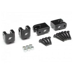 Boomracing Modellbausatz Aluminum Upper & Lower Track Rod Mounts (4) Black for Team Losi Rock R