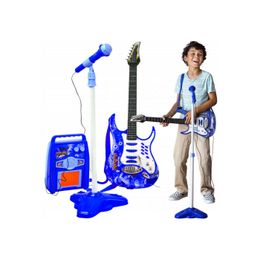 KRUZZEL Spiel-Gitarre Musik-Set für Kinder E-Gitarre Mikrofon Verstärker mit MP3 Eingang