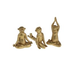 Annastore Dekofigur 3-teilig Set Yoga-Affen H 11-15 cm Deko- Affe Dekofiguren Dekoaffen