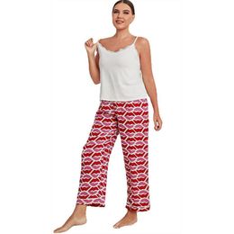 ZWY Pyjama Lockerer Loungewear-Anzug für Damen in großen Größen(2 tlg.