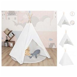 vidaXL Spielzelt Kinder Tipi-Zelt mit Tasche Pfirsichhaut Weiß 120x120x150 cm