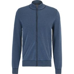 Maerz Muenchen Strickjacke, Stehkragen, Reißverschluss, für Herren, blau, 50