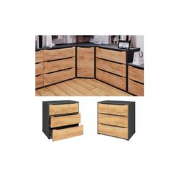 VICCO Kommode Ruben 80 x 78 cm Anthrazit Eiche Sideboard
