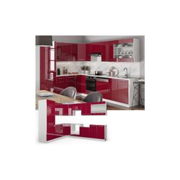 VICCO Eckk&uuml;che K&uuml;chenzeile K&uuml;chenblock 230x290cm Fame-Line Winkelk&uuml;che Hochglanz