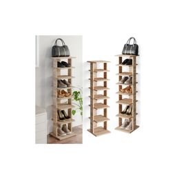 VICCO Schuhregal Schuhst&auml;nder Schuhaufbewahrung Sara Sonoma 7 F&auml;cher Ablage