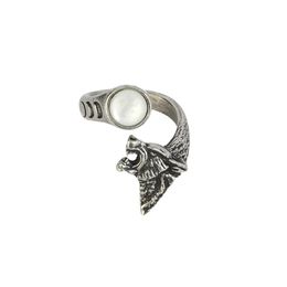 Alchemy Gothic Howl at the Moon Ring silberfarben