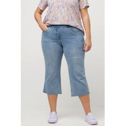 Ulla Popken 5-Pocket-Jeans Jeans-Culotte Mary weites Bein Fransenkante