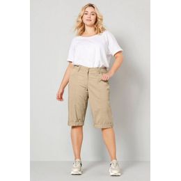 Janet & Joyce Janet & Joyce Caprihose Bermuda Straight Fit 4-Pocket Saum mit TurnUp