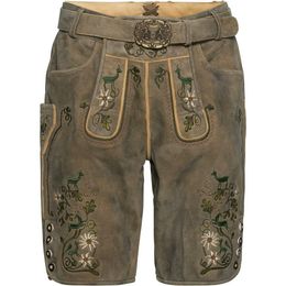 Almsach Trachtenlederhose Kurze Lederhose mit Gürtel