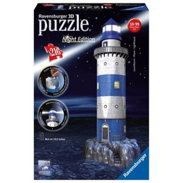 RAVENSBURGER VERLAG Ravensburger 3D Puzzle 12577 - Leuchtturm bei Nacht - 216 Teile - für Maritim Fans ab 8 Jahren