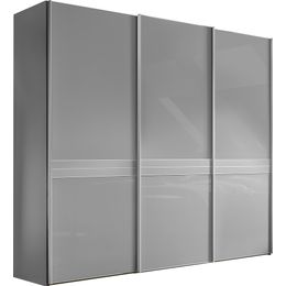 Schwebetürenschrank STAUD "Sinfonie Plus" Schränke Gr. B/H/T: 280 cm x 222 cm x 68 cm, Classic, 3 St., grau (hellgrauglas, hellgrauglas matt) Schwebetürenschränke und Schiebetürenschränke Mittelband in Mattglas vier verschiedenen Ausstattungsvarianten