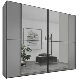 Schwebetürenschrank STAUD "Sonett 220G" Schränke Gr. B/H/T: 249 cm x 240 cm x 68 cm, Classic, 2 St., grau (hellgrau) Schwebetürenschränke und Schiebetürenschränke