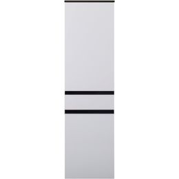 Midischrank Marlin "3510clarus" Schränke Gr. B/H/T: 40 cm x 149 cm x 35 cm, Türanschlag rechts, 2 St., schwarz-weiß (weiß supermatt, schwarz supermatt) Bad-Midischränke