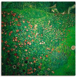Leinwandbild Artland "Italienische Gartenlandschaft" Bilder Gr. B/H: 100 cm x 100 cm, Garten quadratisch, 1 St., grün Leinwandbilder