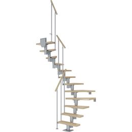 Dolle Mittelholmtreppe "Dublin" Treppen Gr. 1/2 gewendelt, grau (perlgrau) Treppen