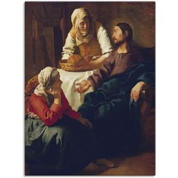 Leinwandbild Artland "Christus im Hause von Martha und Maria" Bilder Gr. B/H: 90 cm x 120 cm, Religion, 1 St., braun Leinwandbilder