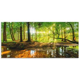 Küchenrückwand Artland "Wald mit Bach" Spritzschutzwände Gr. B/H: 130 cm x 60 cm, grün Küchendekoration