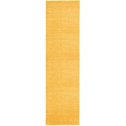 Läufer morgenland "GABBEH FEIN UNI" Teppiche Gr. B/L: 80 cm x 300 cm, 18 mm, 1 St., orange (terra) Teppichläufer