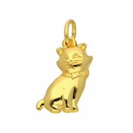 Adelia´s Kette mit Anhänger ADELIA´S "585 Gold Katze" Halsketten Gr. Gelbgold 585, goldfarben (gold) Damen Ketten mit Anhänger