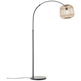 Bogenlampe Brilliant "Nikka" Lampen Gr. 1 flammig, Höhe: 171 cm, schwarz (schwarz, natur) Bogenlampen