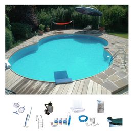 Achtformpool MY POOL BWT Schwimmbecken Gr. B/H/L: Breite 320 cm x Höhe 150 cm x Länge 525 cm, 21000 l, beige (weiß, sand) Achtformpools