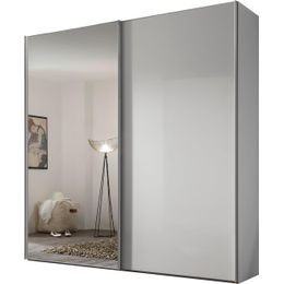 Schwebetürenschrank STAUD "Sonate Rom mit Spiegel" Schränke Gr. B/H/T: 200 cm x 222 cm x 68 cm, Basic, 2 St., weiß (alpinweißglas) Schwebetürenschränke und Schiebetürenschränke