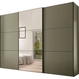 Schwebetürenschrank STAUD "Includo" Schränke Gr. B/H/T: 280 cm x 222 cm x 68 cm, Comfort, 3 St., grün (dekor salbei) Schwebetürenschränke und Schiebetürenschränke