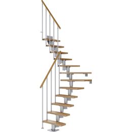Dolle Mittelholmtreppe "Dublin" Treppen Gr. 1/4 gewendelt, grau (perlgrau) Treppen