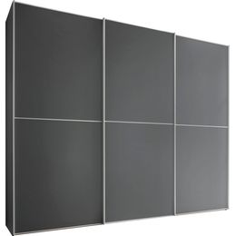 Schwebetürenschrank STAUD "Sinfonie Plus" Schränke Gr. B/H/T: 280 cm x 222 cm x 68 cm, Basic, 3 St., grau (vulkan) Schwebetürenschränke und Schiebetürenschränke