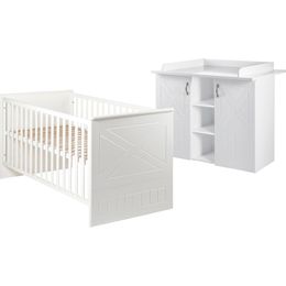 Babymöbel-Set Roba Gr. 2-teilig + ohne Matratze, B/H: 70 cm x 140 cm, weiß Baby Schlafzimmermöbel-Sets Baby-Bettsets
