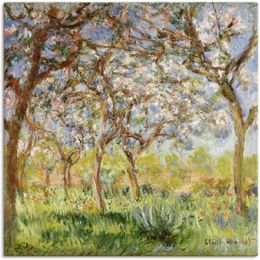 Wandbild Artland "Frühling in Giverny." Bilder Gr. B/H: 100 cm x 100 cm, Leinwandbild Wiesen & Bäume, 1 St., grün Kunstdrucke