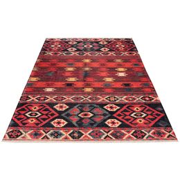 Teppich Obsession "My Ethno 261" Teppiche Gr. B/L: 200 cm x 290 cm, 6 mm, 1 St., bunt (mehrfarbig) Fransenteppich Esszimmerteppiche