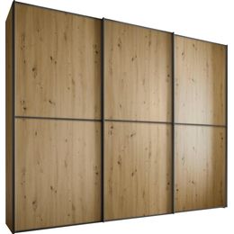 Schwebetürenschrank STAUD "Sinfonie Plus" Schränke Gr. B/H/T: 249 cm x 240 cm x 68 cm, Comfort, 3 St., braun (artisan eiche) Schwebetürenschränke und Schiebetürenschränke