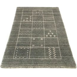 Wollteppich morgenland "Vintage Teppich handgeknüpft schwarz" Teppiche Gr. B/L: 70 cm x 140 cm, 8 mm, 0,98 m², 1 St., schwarz Schurwollteppiche