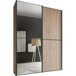 Schwebetürenschrank STAUD "Sinfonie Plus" Schränke Gr. B/H/T: 188 cm x 222 cm x 68 cm, Premium, 2 St., braun (sonoma eiche) Schwebetürenschränke und Schiebetürenschränke