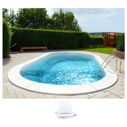 Ovalpool MY POOL BWT Schwimmbecken Gr. B/H/L: Breite 300 cm x Höhe 120 cm x Länge 490 cm, 15000 l, beige (weiß, sand) Ovalpools