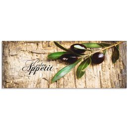 Küchenrückwand Artland "Oliven Guten Appetit" Spritzschutzwände Gr. B/H: 160 cm x 60 cm, braun Küchendekoration