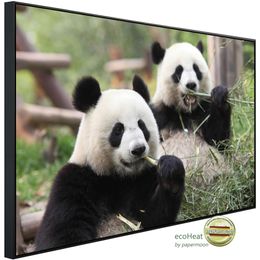 papermoon Infrarotheizung "Riesige Pandas" Heizkörper Gr. B/H/T: 100 cm x 60 cm x 3 cm, 600 W, bunt (kunstmotiv im aluminiumrahmen) Heizkörper