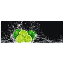 Küchenrückwand Artland "Limone mit Spritzwasser" Spritzschutzwände Gr. B/H: 160 cm x 55 cm, grün Küchendekoration