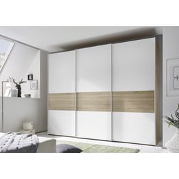 Schwebetürenschrank STAUD "Sinfonie Plus" Schränke Gr. B/H/T: 280 cm x 240 cm x 68 cm, Comfort, 3 St., braun (weiß dekor, sonoma eiche dekor) Schwebetürenschränke und Schiebetürenschränke Mit vier verschiedenen Ausstattungsvarianten