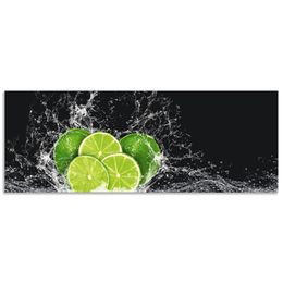 Küchenrückwand Artland "Limone mit Spritzwasser" Spritzschutzwände Gr. B/H: 150 cm x 55 cm, grün Küchendekoration