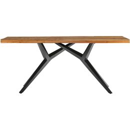 Esstisch Sit Tische Gr. B/H/T: 220 cm x 76 cm x 100 cm, 220 x 100 cm, braun (natur, antikschwarz, natur) Esstische rechteckig