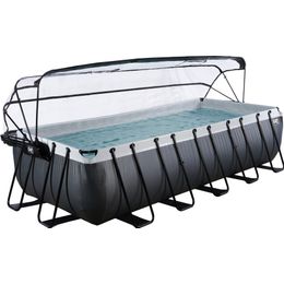 Framepool EXIT "Black Leather Pool" Schwimmbecken Gr. B/H/L: Breite 250 cm x Höhe 122 cm x Länge 540 cm, 13465 l, schwarz Frame-Pools